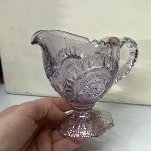 Dining | Antique Eapg Elegant Purple Glass Creamer With Gold Rim Accent ...